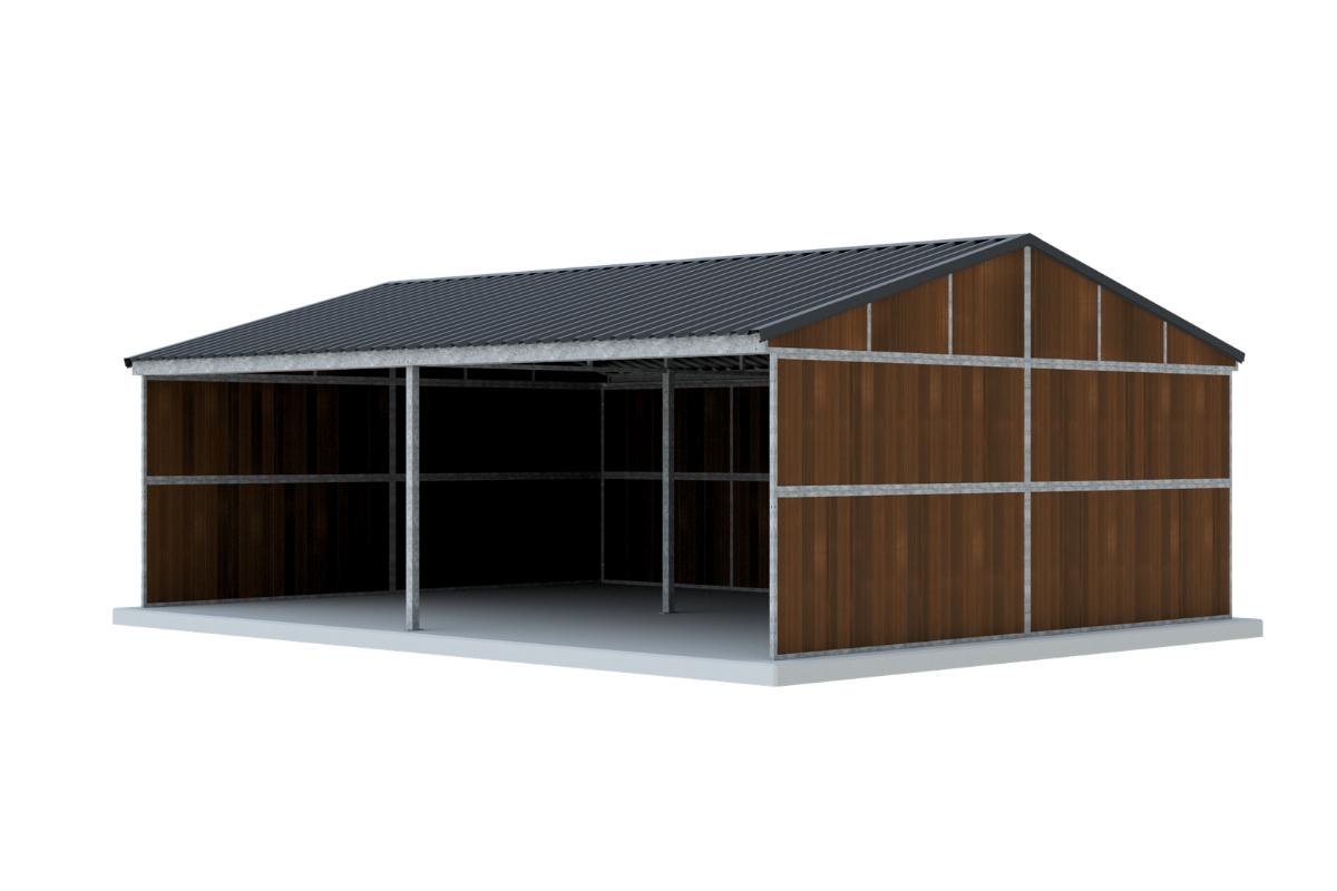 Schuilstal 8000 x 6000 mm | Zadeldak | Onderhoudsvrij & robuust